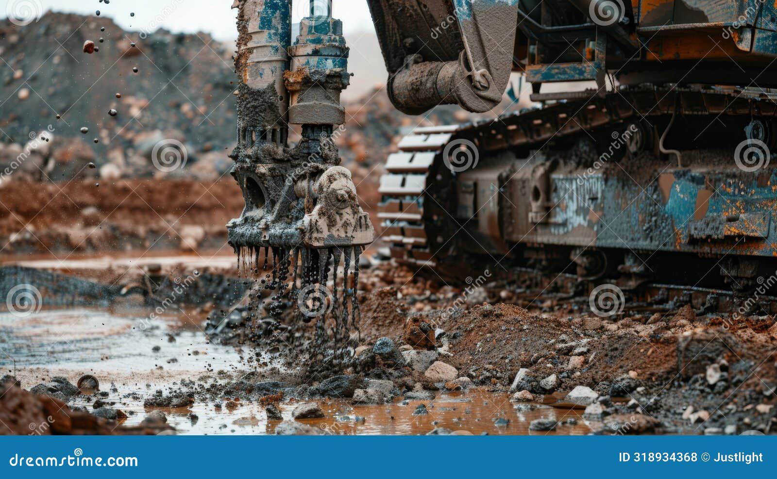 A Large Drilling Machine Extracting Chunks of Uranium Ore from the ...
