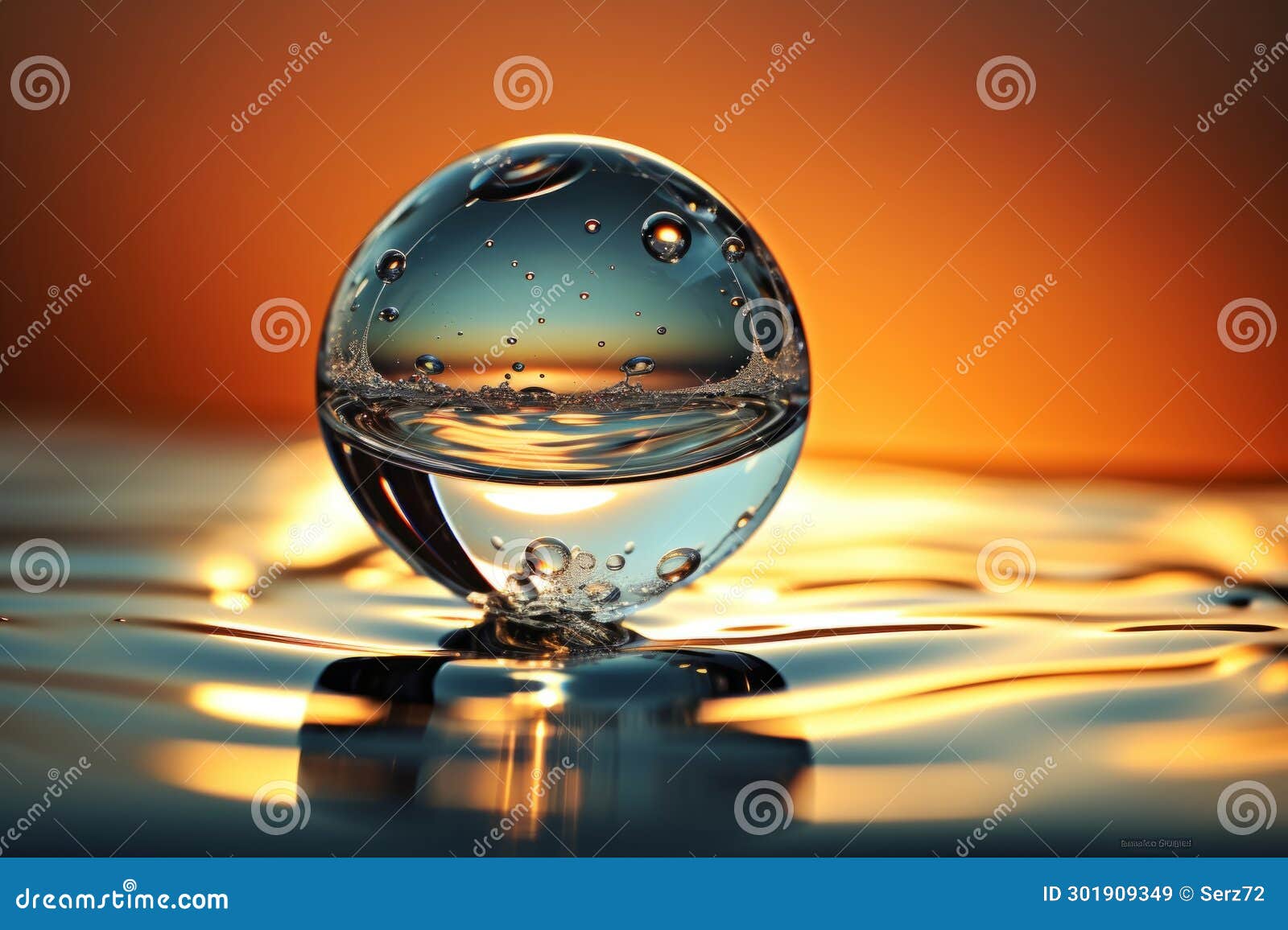A Large Drop of Water Falls in the Water Stock Image - Image of clear ...