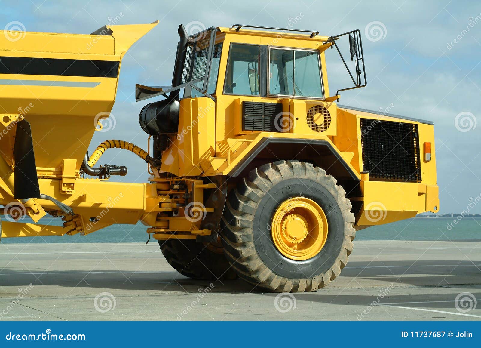 Large Dumper Truck in Construction Site Stock Image - Image of semi ...