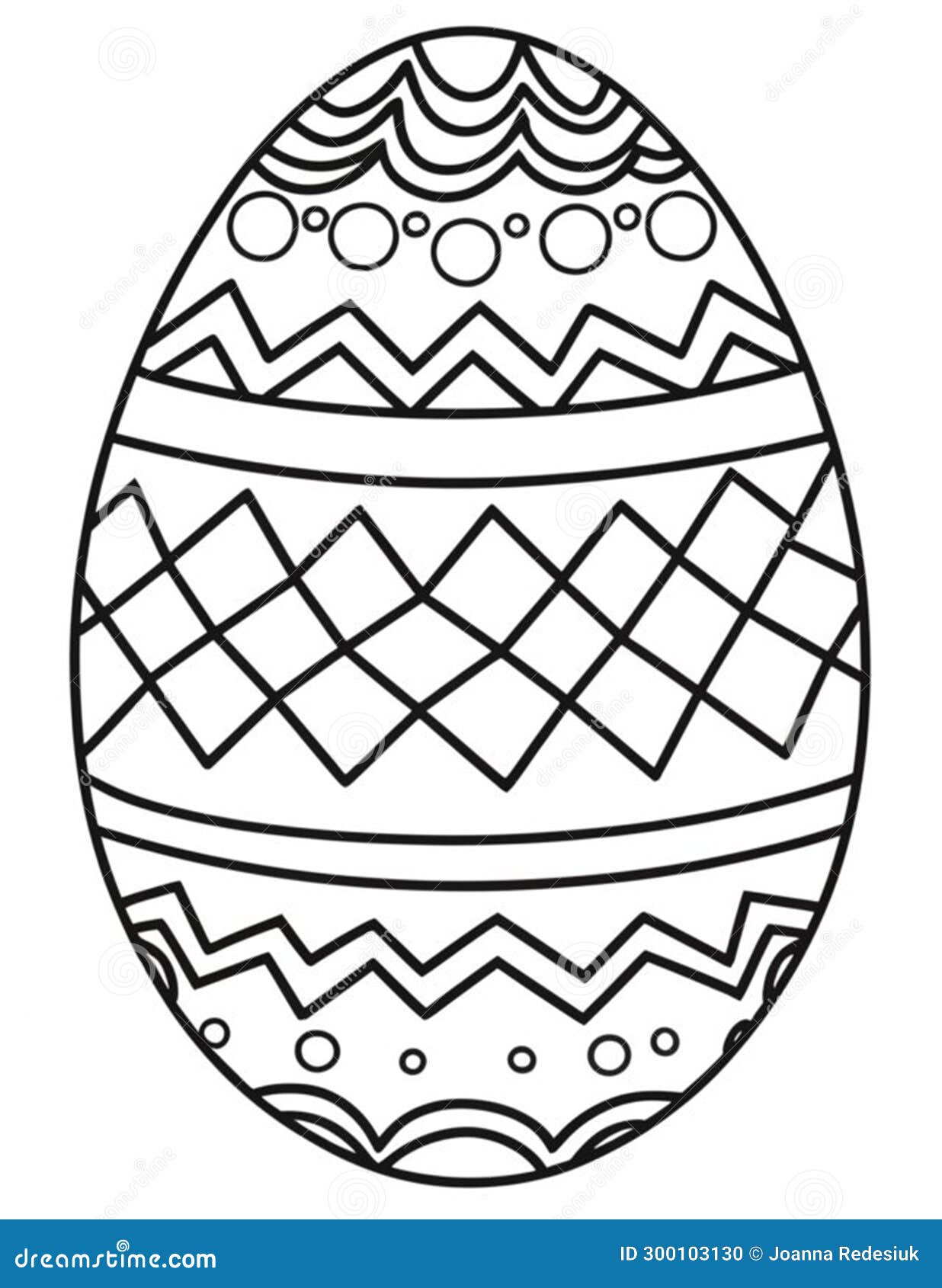 Big Easter Egg Coloring Page for Children for Easter Stock Illustration ...