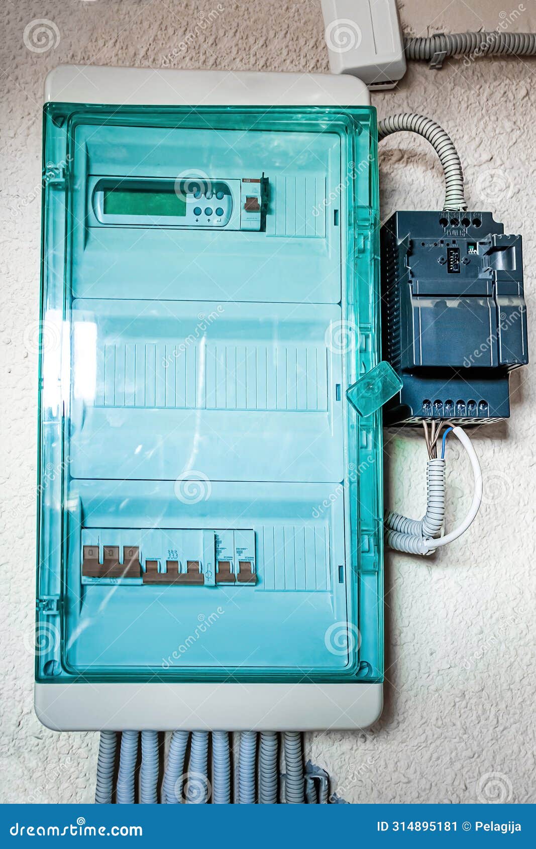 Large Electrical Distribution Panel on the Wall. Stock Image - Image of ...