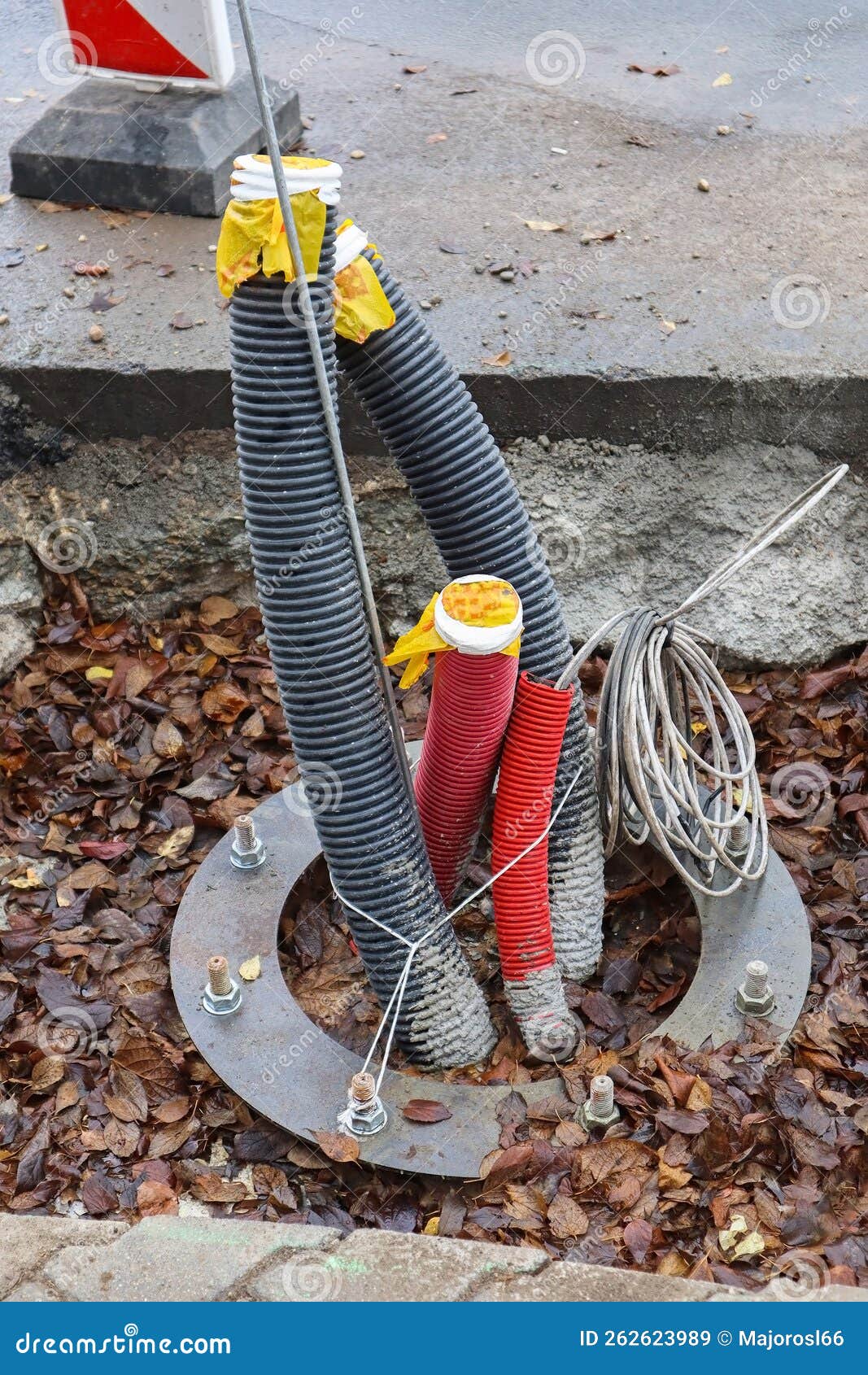 Large Electricity Cables at the Construction Site Stock Image - Image ...