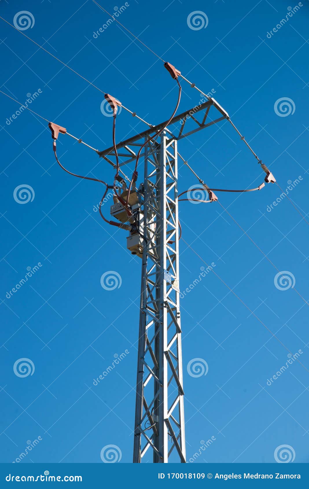 Large Electricity Pylon Taken Low Angle Stock Image - Image of electric ...
