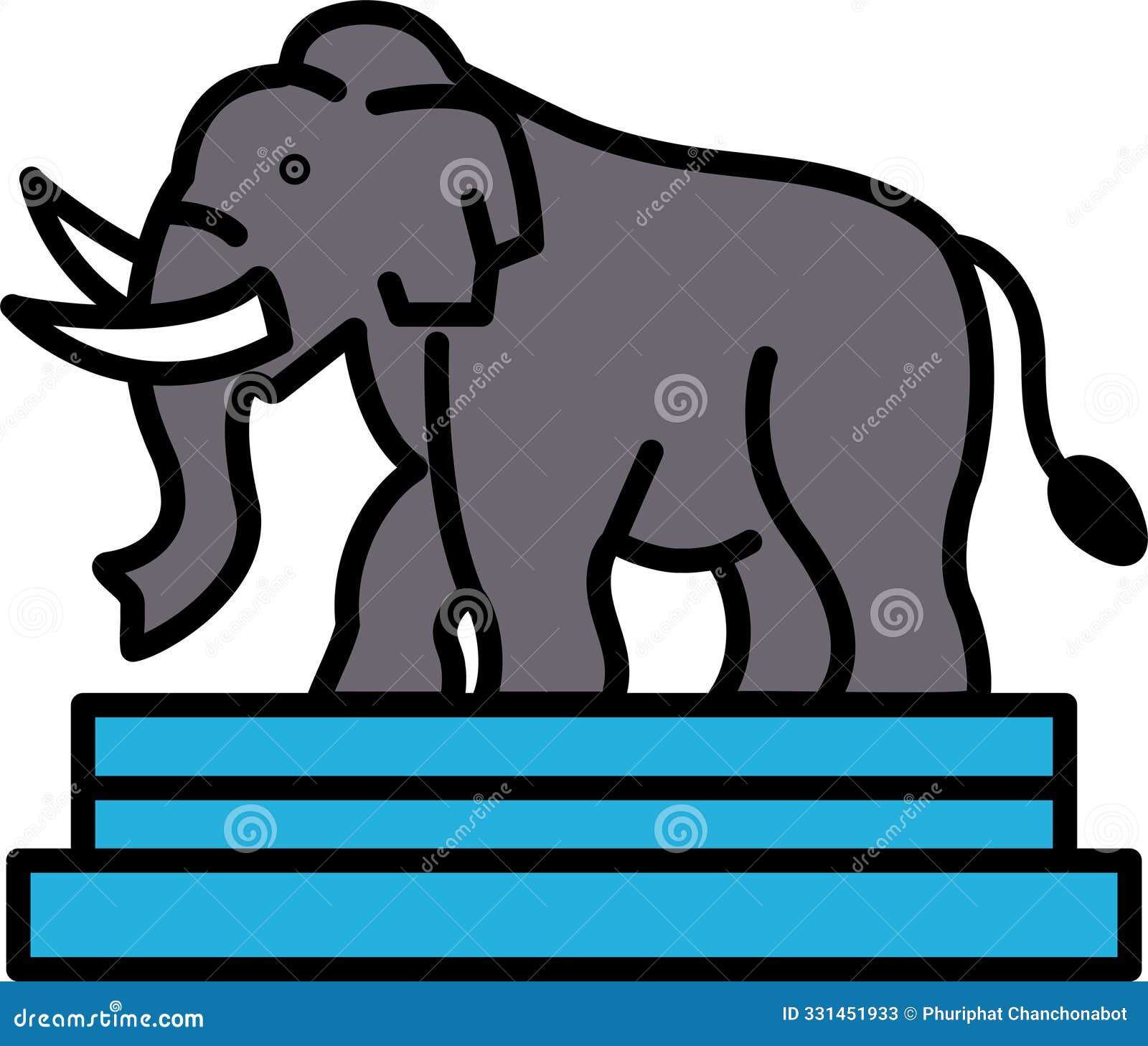 A Large Elephant is Standing on a Pedestal Stock Vector - Illustration ...