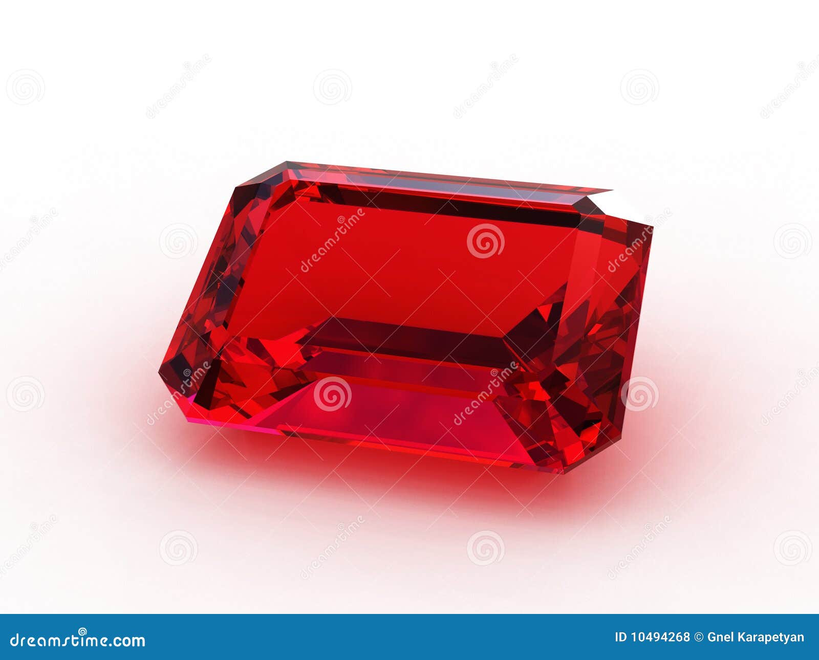 Large Emerald Cut Ruby Gemstone Stock Illustration - Illustration of ...