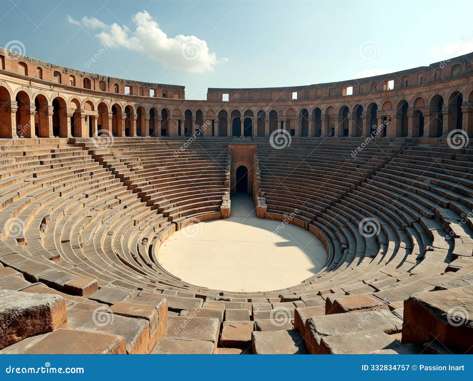 An Empty Amphitheater Surrounded By Trees In A Public Park, Ideal For ...
