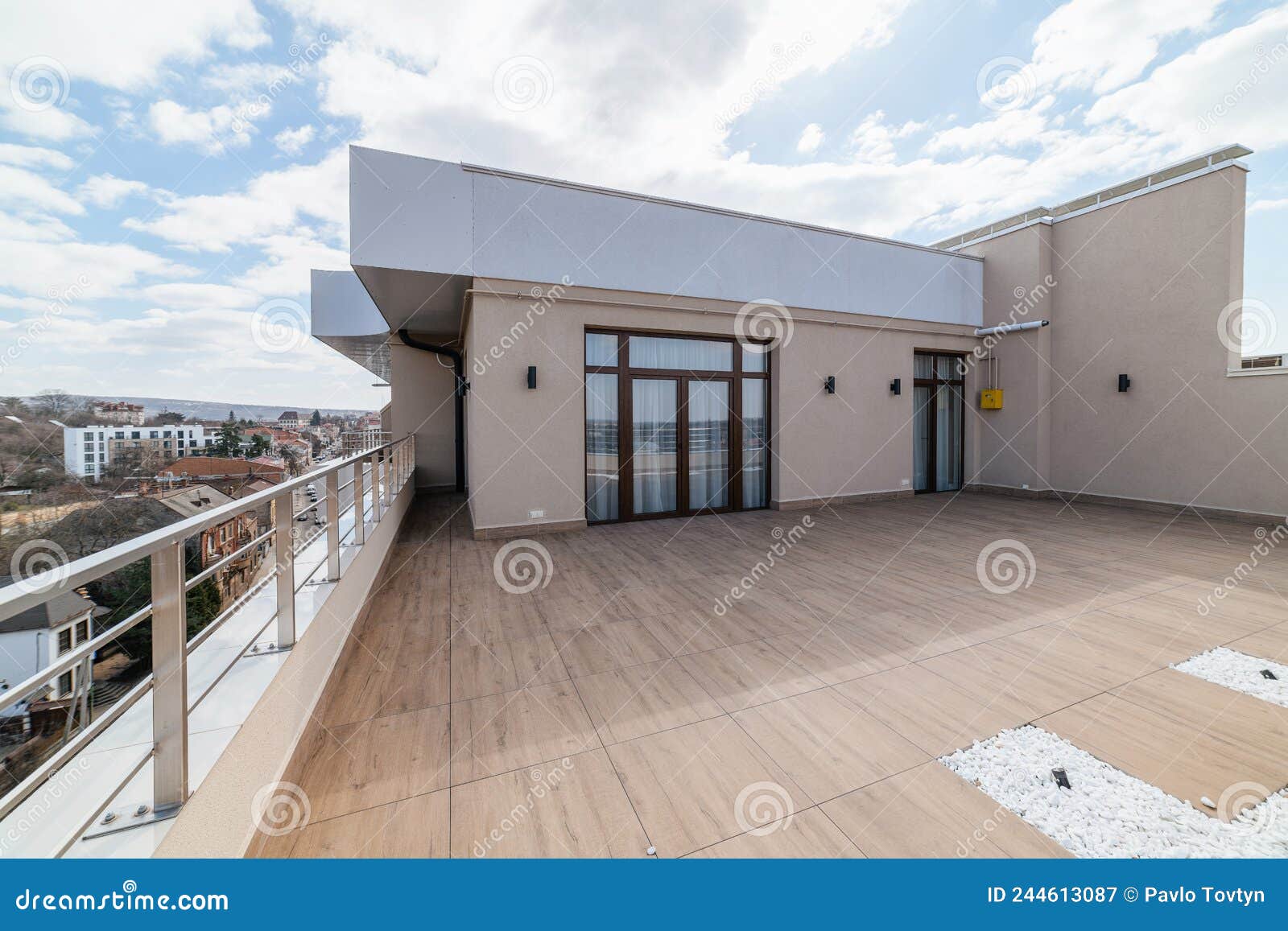Large Empty Balcony for Relaxing in a New House Stock Image - Image of ...
