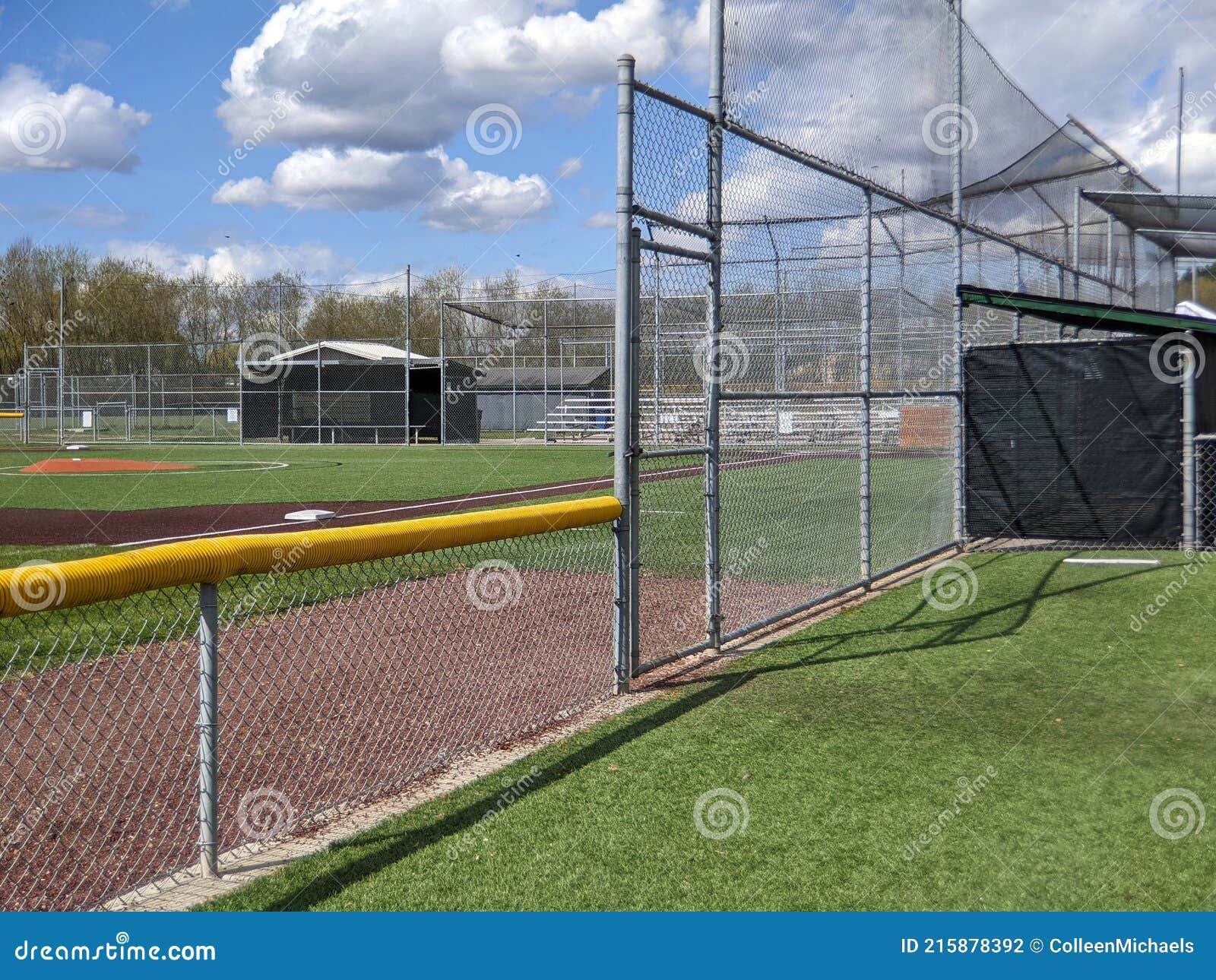 A Large, Empty Baseball Field on a Bright, Sunny Day Stock Photo ...