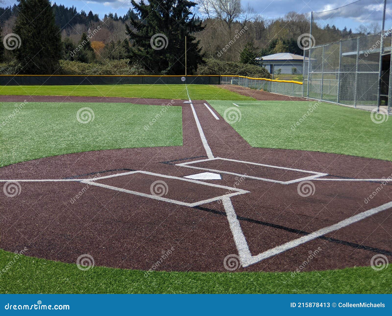 A Large, Empty Baseball Field on a Bright, Sunny Day Stock Image ...