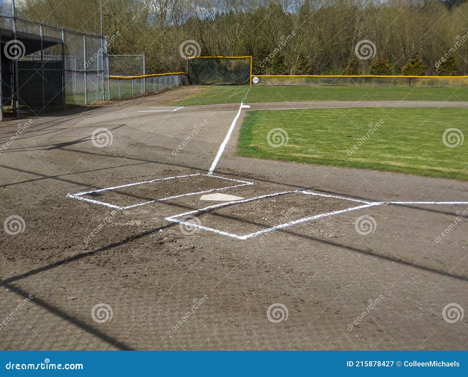 A Large, Empty Baseball Field on a Bright, Sunny Day Stock Image ...