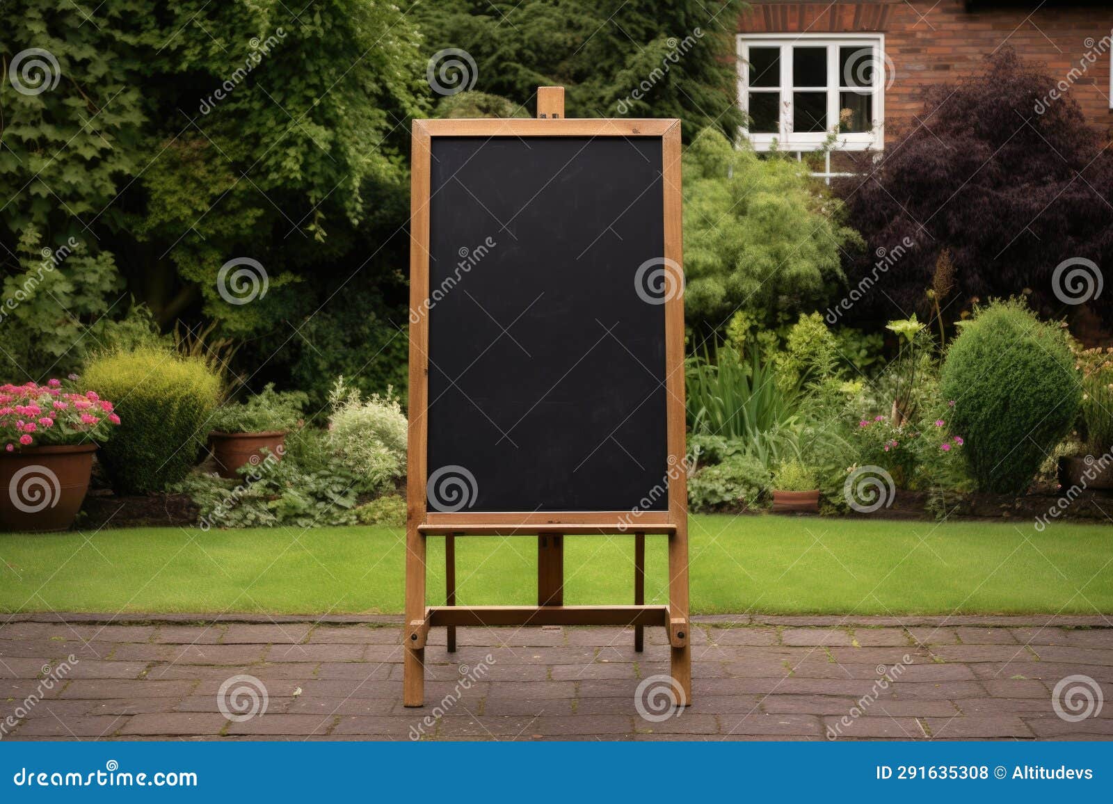 Large Empty Blackboard on a Wooden Stand Outside Stock Photo - Image of ...