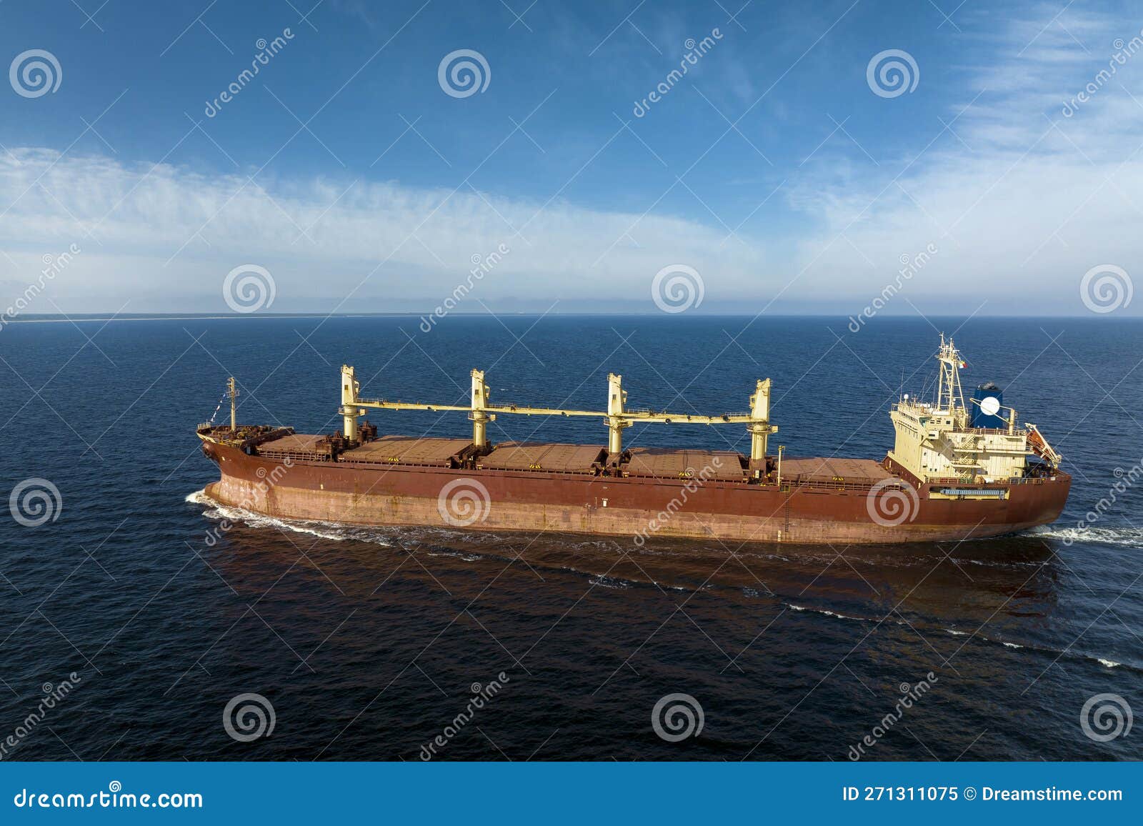 Large Empty Cargo Ship in the Sea Stock Image - Image of industrial ...