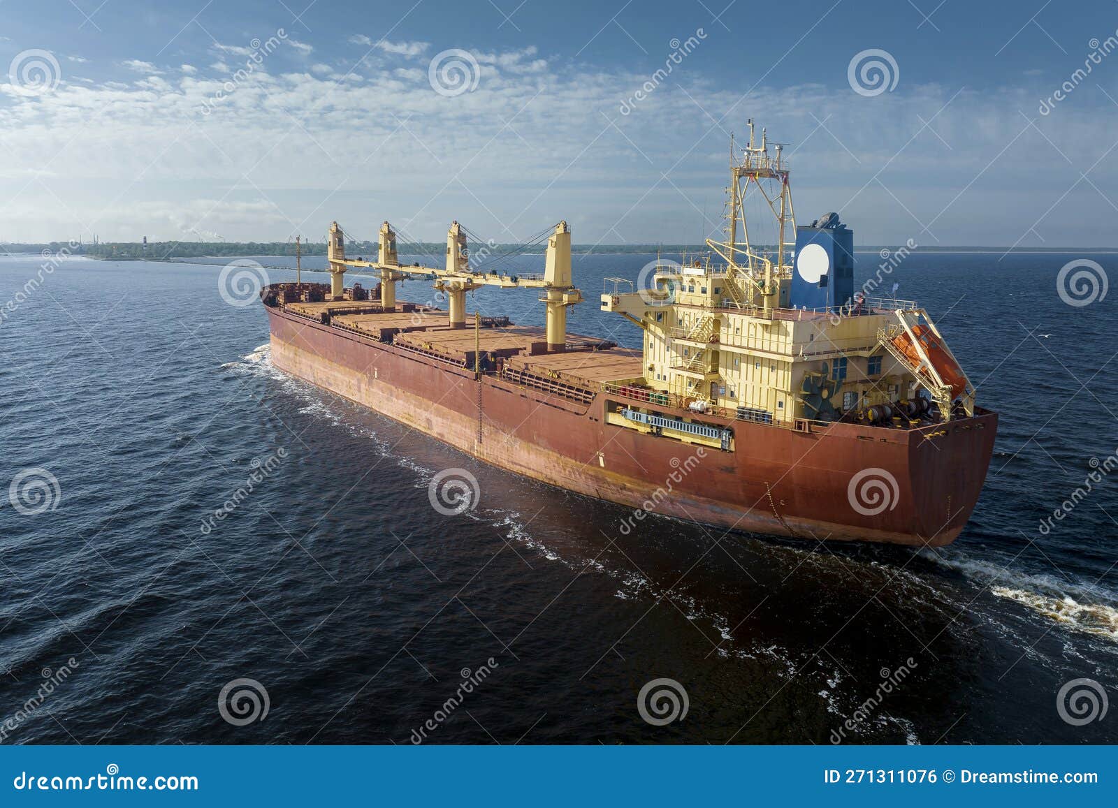 Large Empty Cargo Ship in the Sea Stock Photo - Image of ocean, loading ...