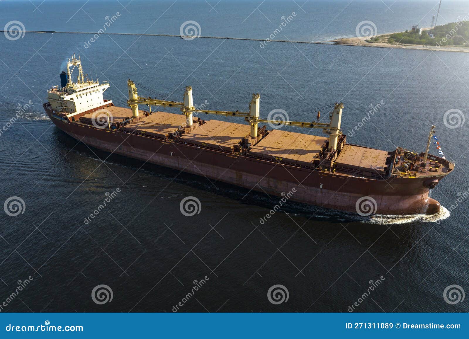 Large Empty Cargo Ship in the Sea Stock Image - Image of international ...