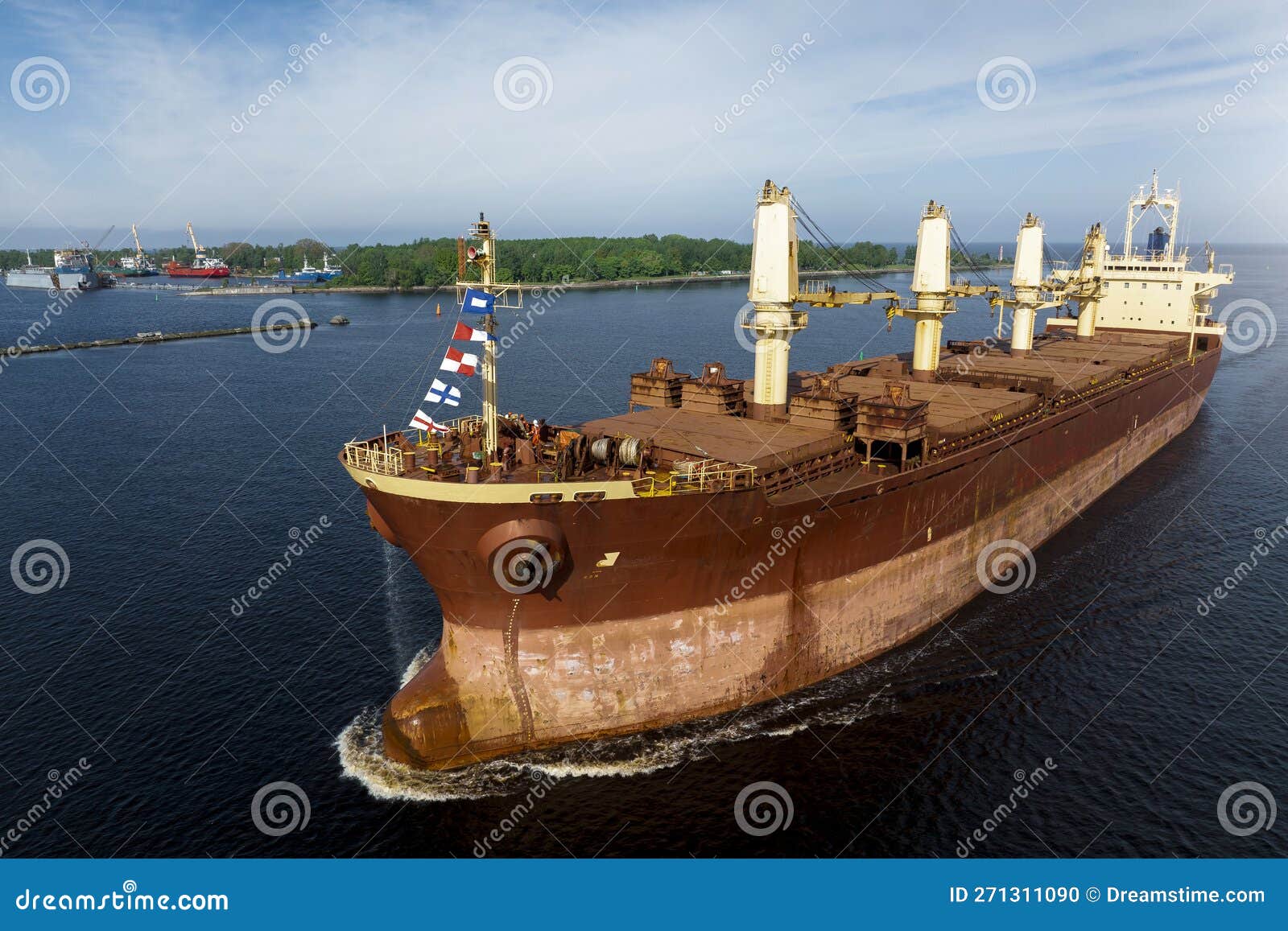 Large Empty Cargo Ship in the Sea Stock Photo - Image of commercial ...