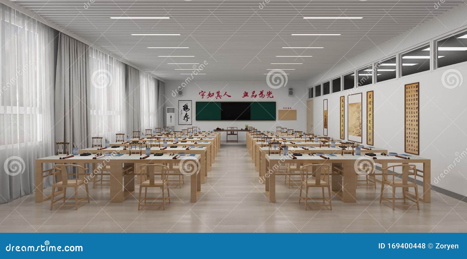 Large empty classroom stock photo. Image of asian, showroom - 169400448