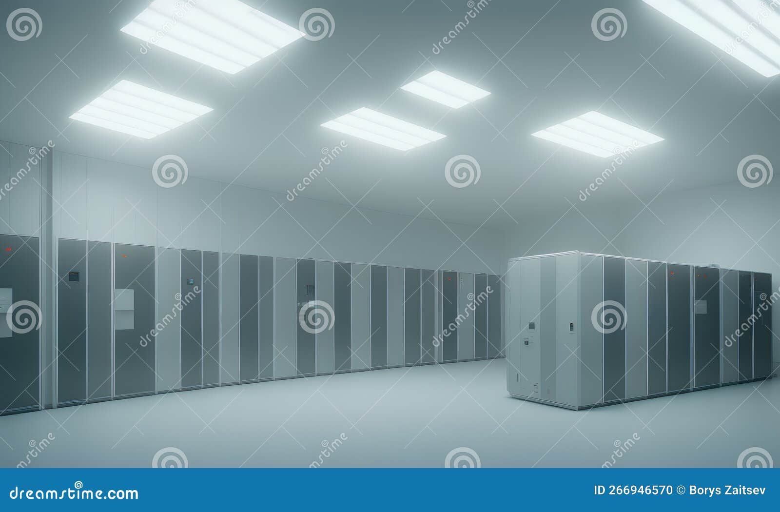 Large Empty Gray Room with Wardrobes, Generated by Artificial ...