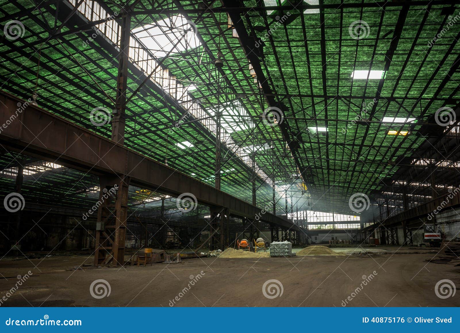 Large Empty Hall with Concrete Walls Stock Photo - Image of industrial ...