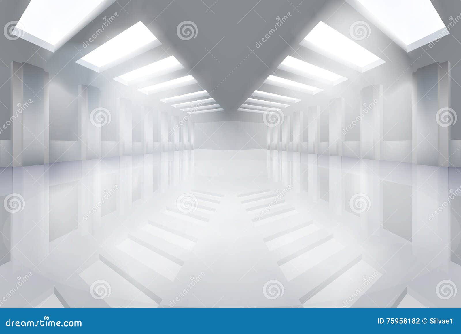Large Empty Hall. Vector Illustration. Stock Vector - Illustration of ...