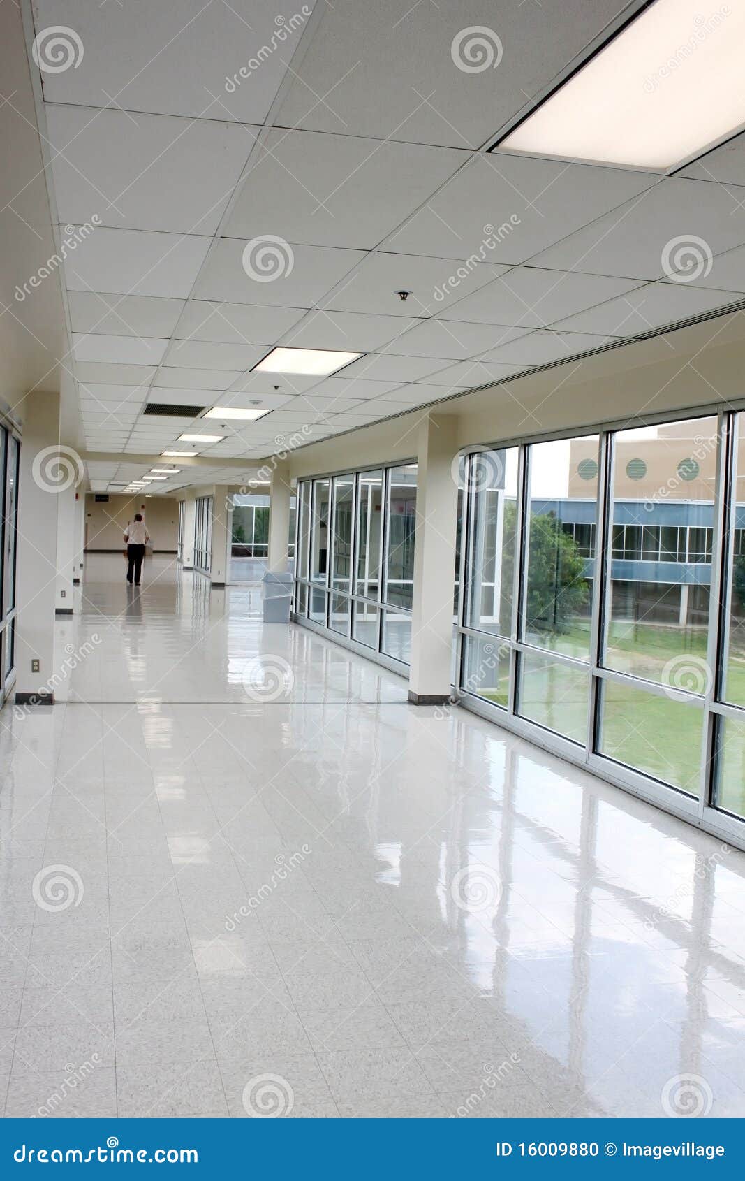 Large empty hallway stock photo. Image of office, windows - 16009880