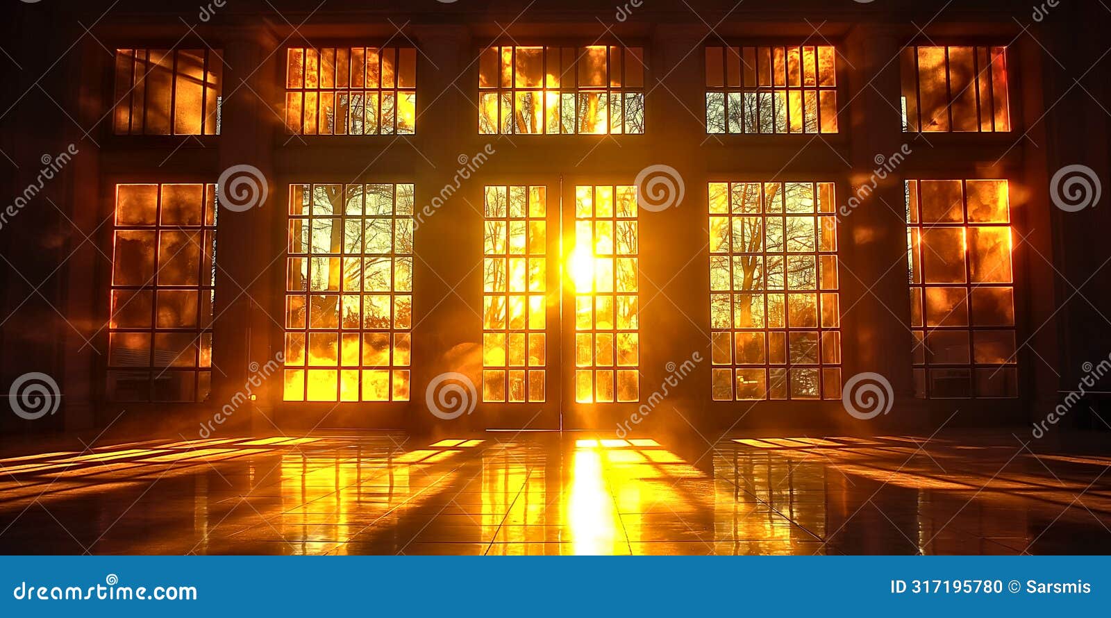 A Large Empty Historic Hall with a Windows that is Letting in a Lot of ...