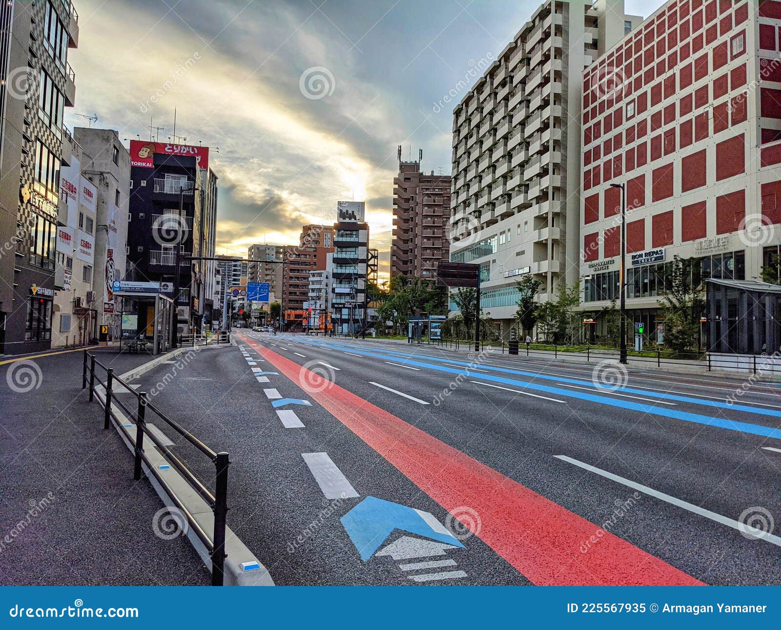A Large Empty Main Street in the City with Buildings Editorial Image ...