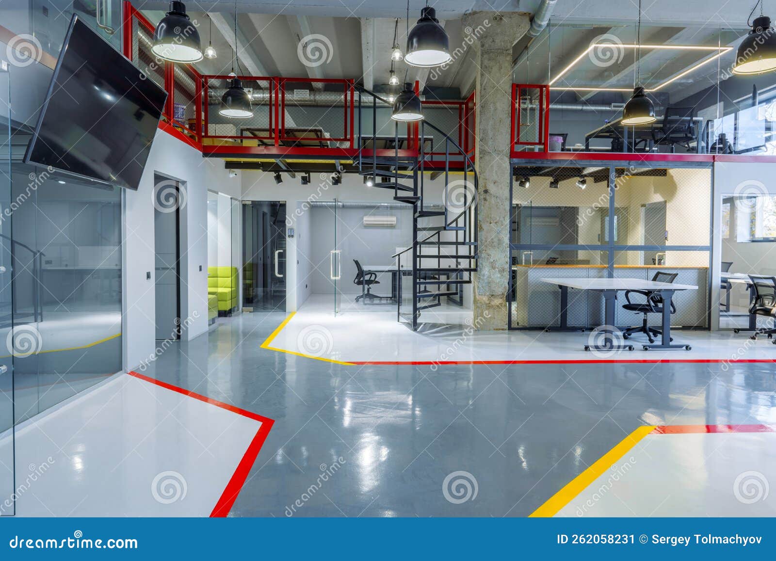 Large Empty Modern Open Space Office Interior Background Stock Image ...