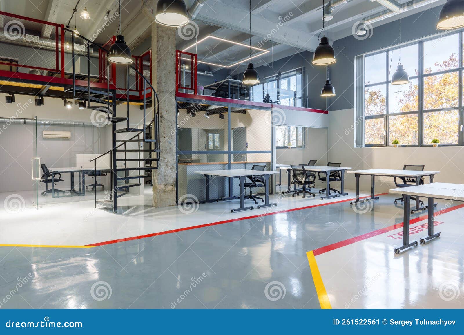 Large Empty Modern Open Space Office Interior Background Stock Image ...