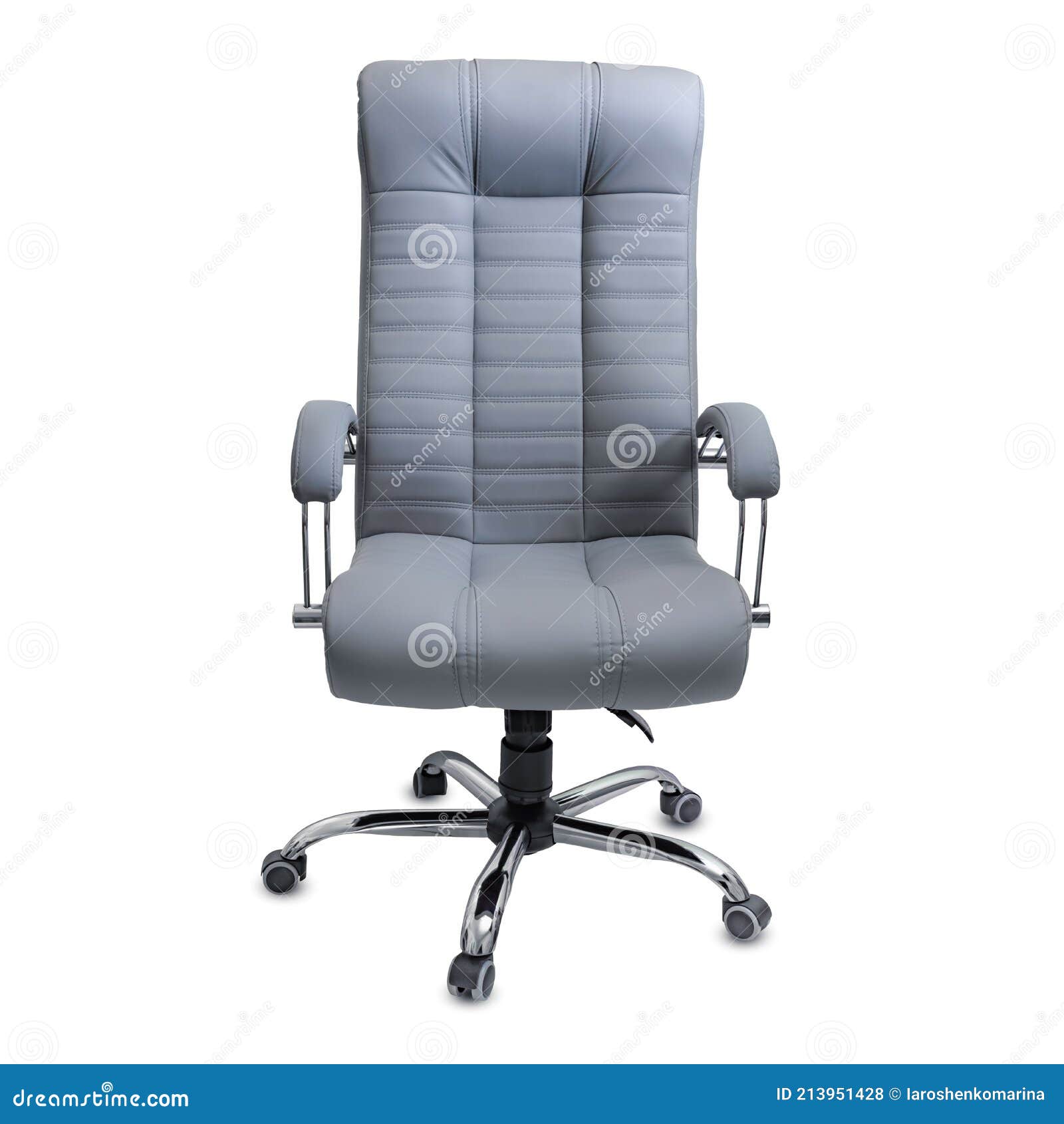 Large Empty Office Chair from Gray Leather, Isolated Stock Photo ...