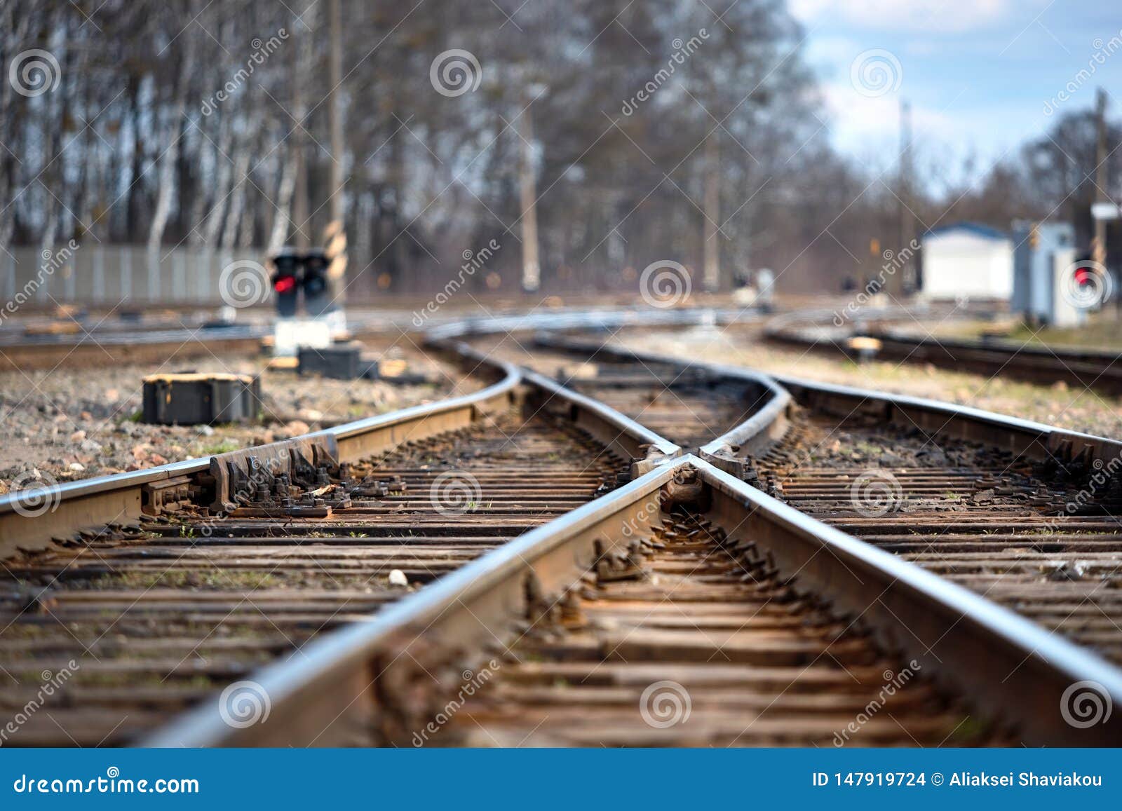 Large Empty Railroad Fork. Concept of Industrial Logistic and ...
