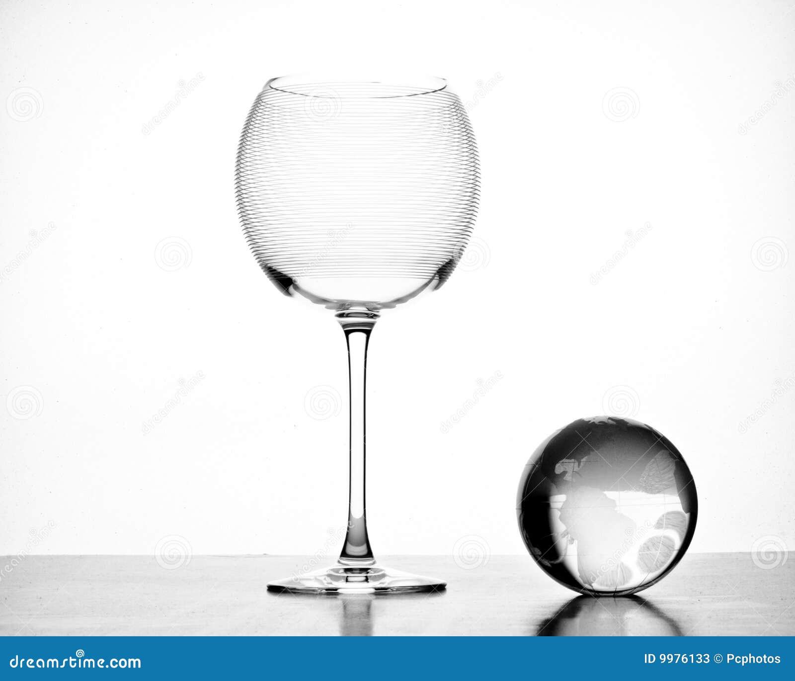 Large Empty Red Wine Crystal Glass with Globe Stock Image - Image of ...