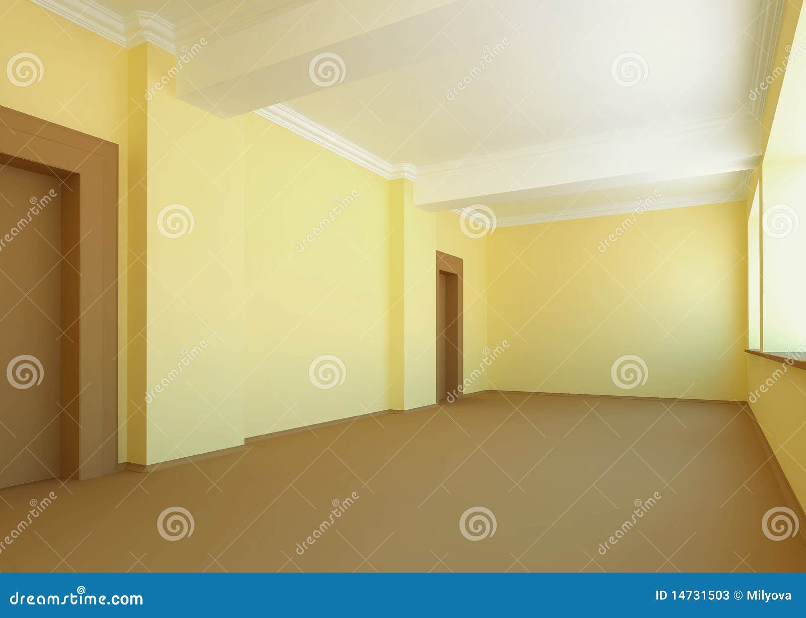 Large empty room stock image. Image of doors, indoor - 14731503