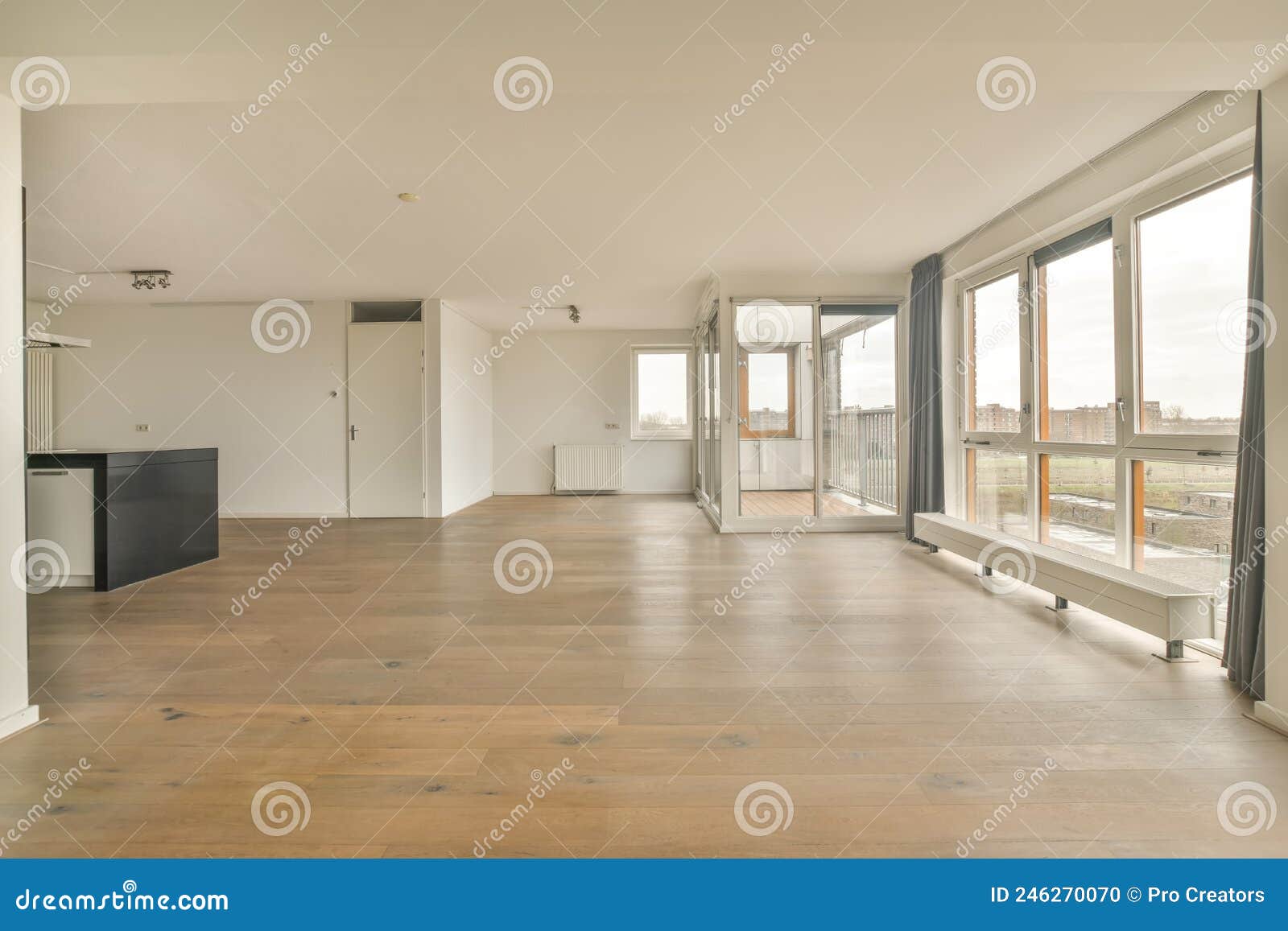 A Large Empty Room in a Modern House Stock Photo - Image of lamp ...