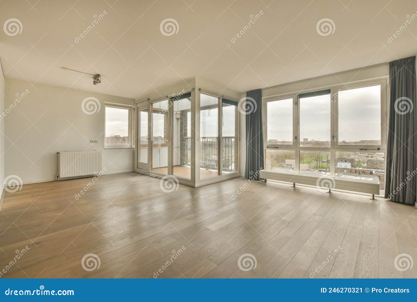 A Large Empty Room in a Modern House Stock Image - Image of beam, view ...