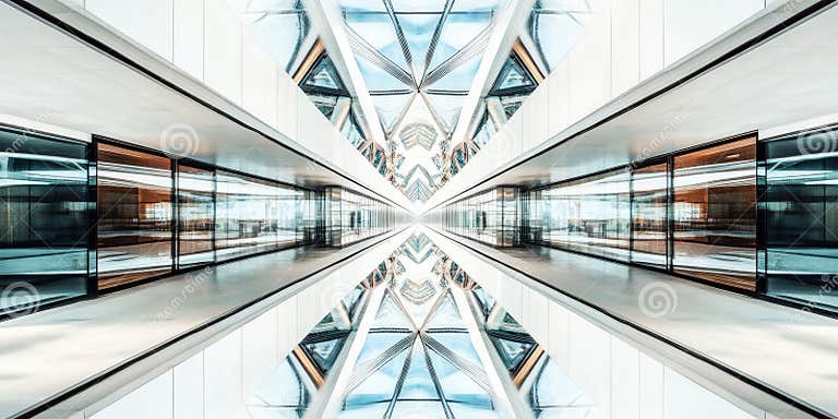 A Large, Empty Room with a Reflection of the Ceiling Stock Illustration ...
