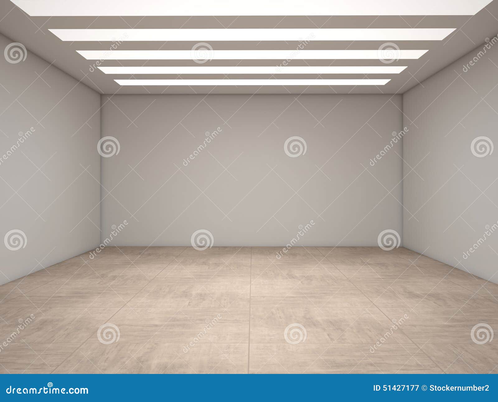 Large Empty Room with a Top Ceiling Light Stock Illustration ...