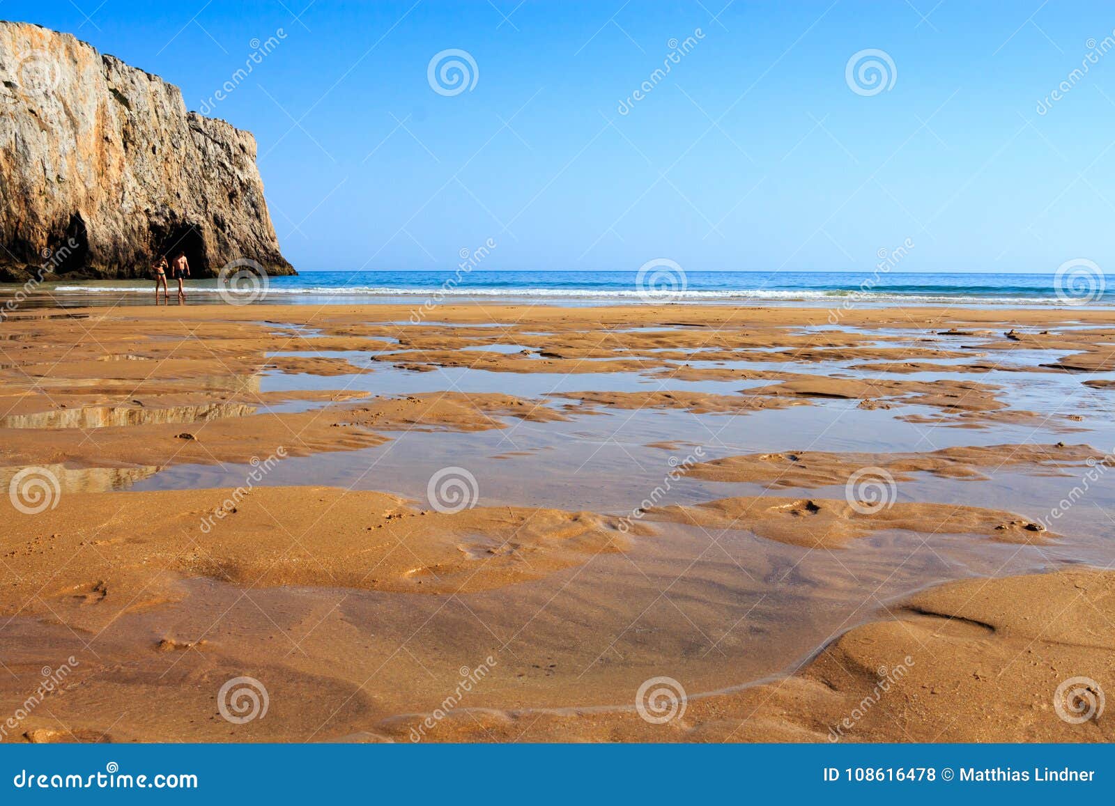 Large, Empty Sandy Beach in Portugal Editorial Stock Photo - Image of ...