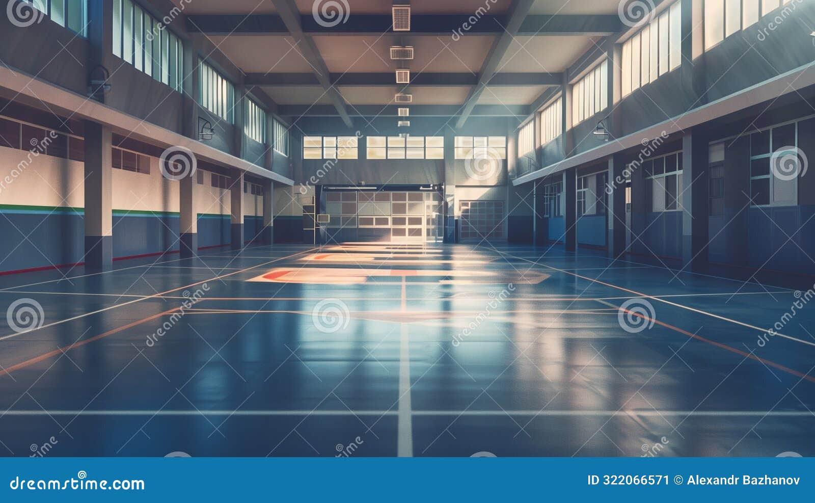 Large empty school gym stock illustration. Illustration of school ...