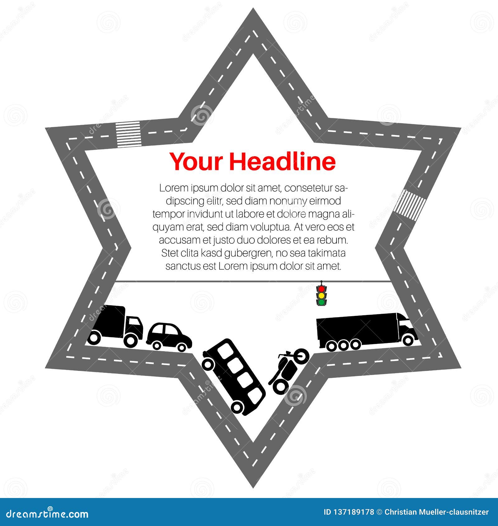 Large Empty Sign with Cars and Roads Stock Vector - Illustration of ...