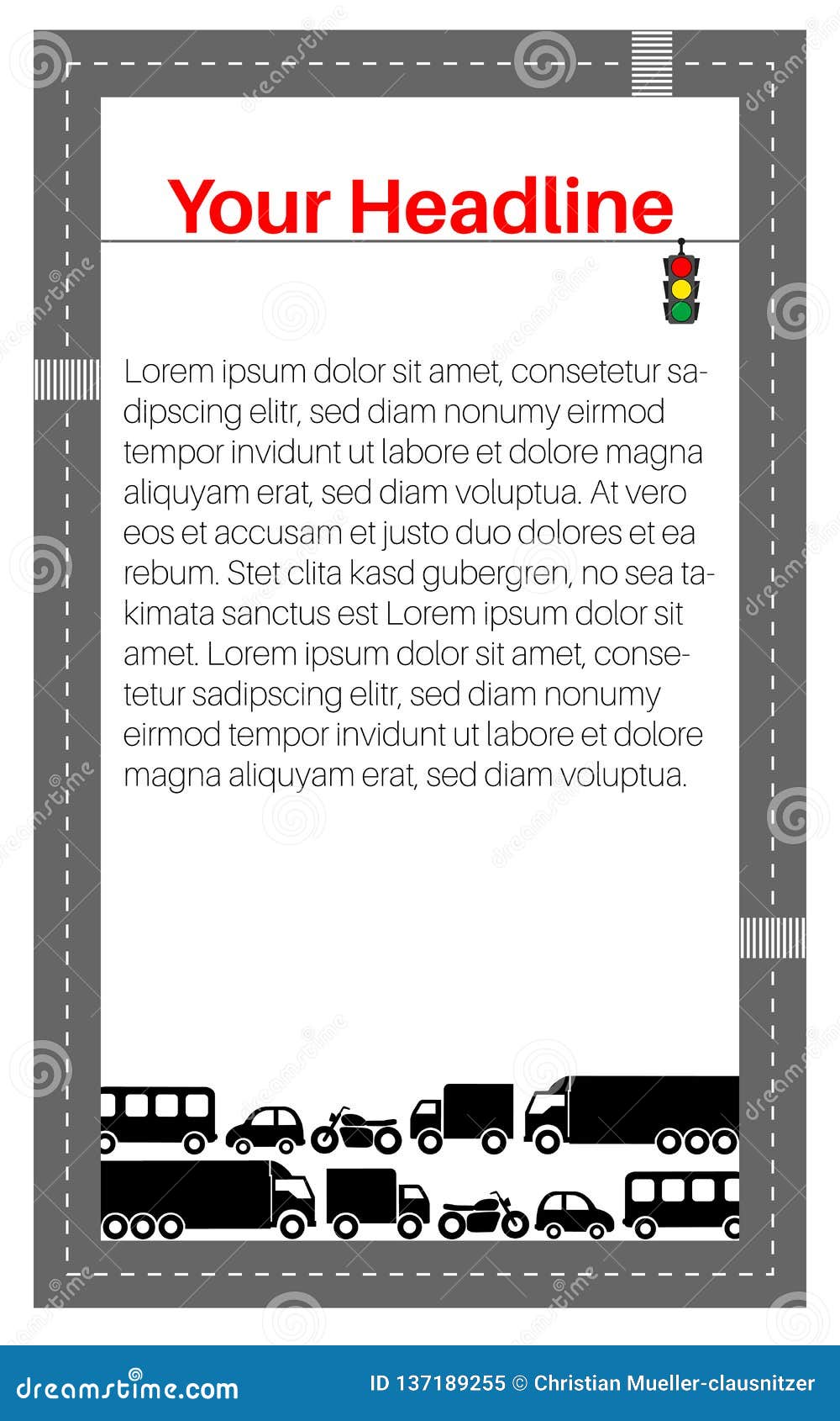 Large Empty Sign with Cars and Roads Stock Vector - Illustration of ...