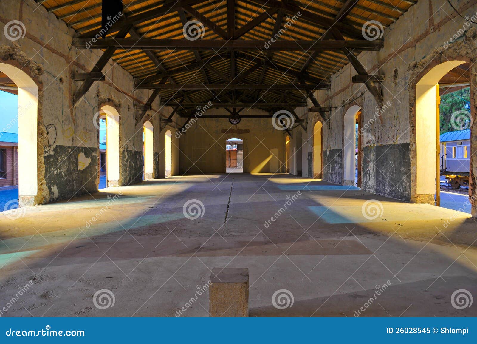 Large empty space stock image. Image of wooden, warehouse - 26028545