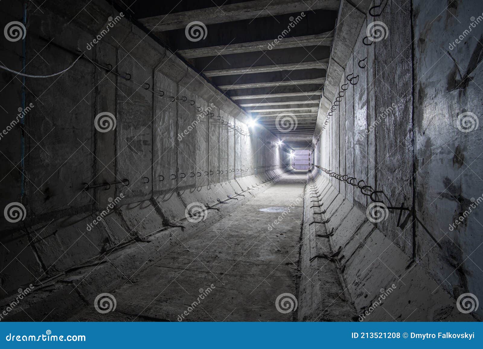 Large Empty Square Reinforced Concrete Tunnel. Construction of a ...