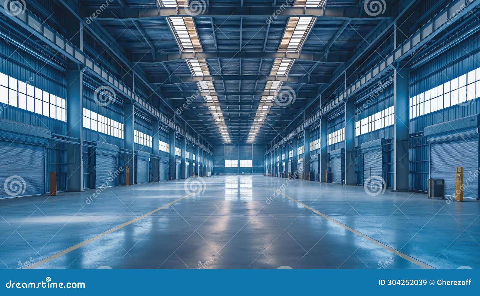 Large empty storage room stock illustration. Illustration of floor ...