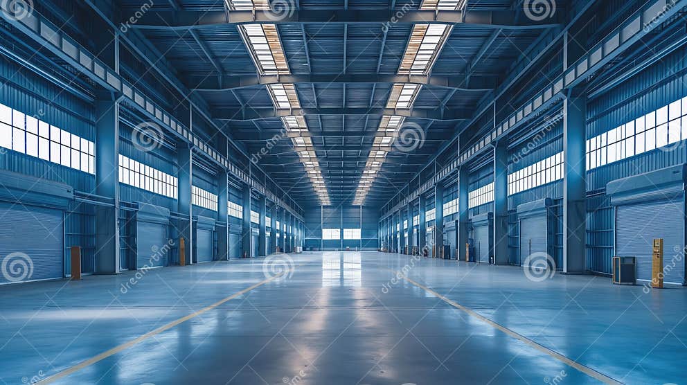 Large empty storage room stock image. Image of floor - 304252039