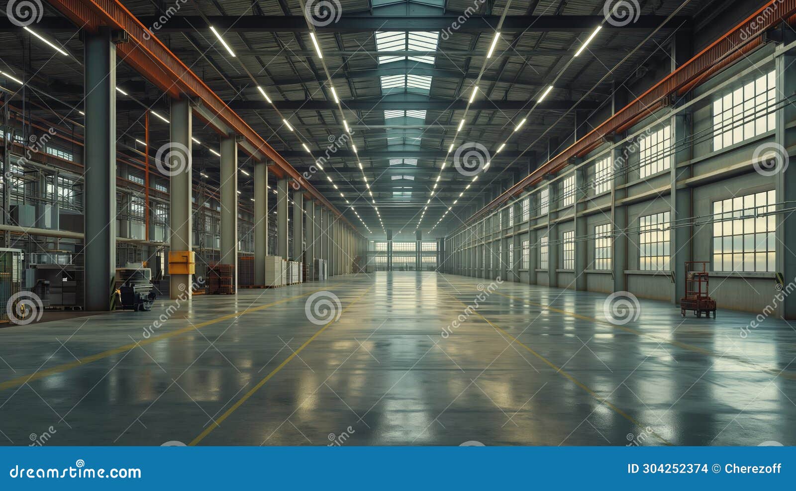 Large empty storage room stock photo. Image of distribution - 304252374