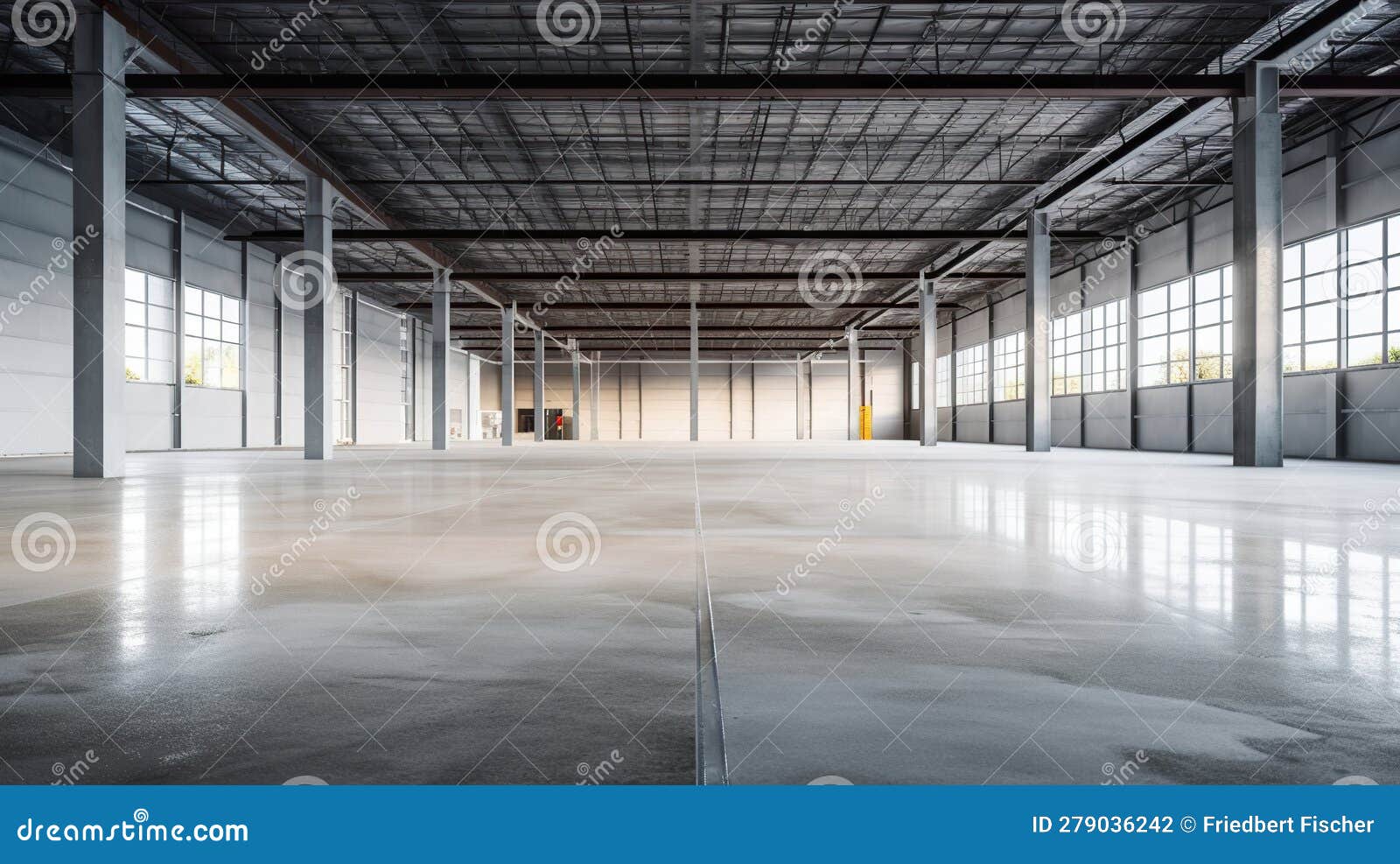 A Large Empty Warehouse with Lots of Windows. Generative AI Image ...
