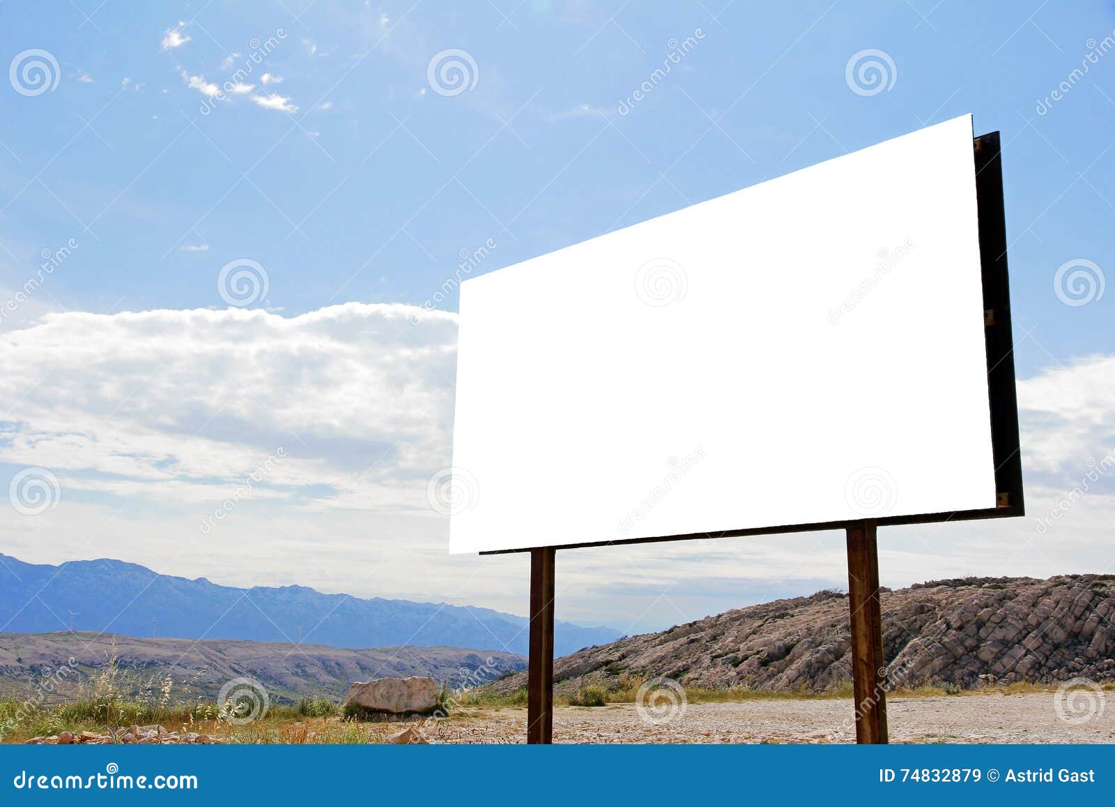 A Large, Empty, White Advertising Sign in the Countryside Stock Image ...