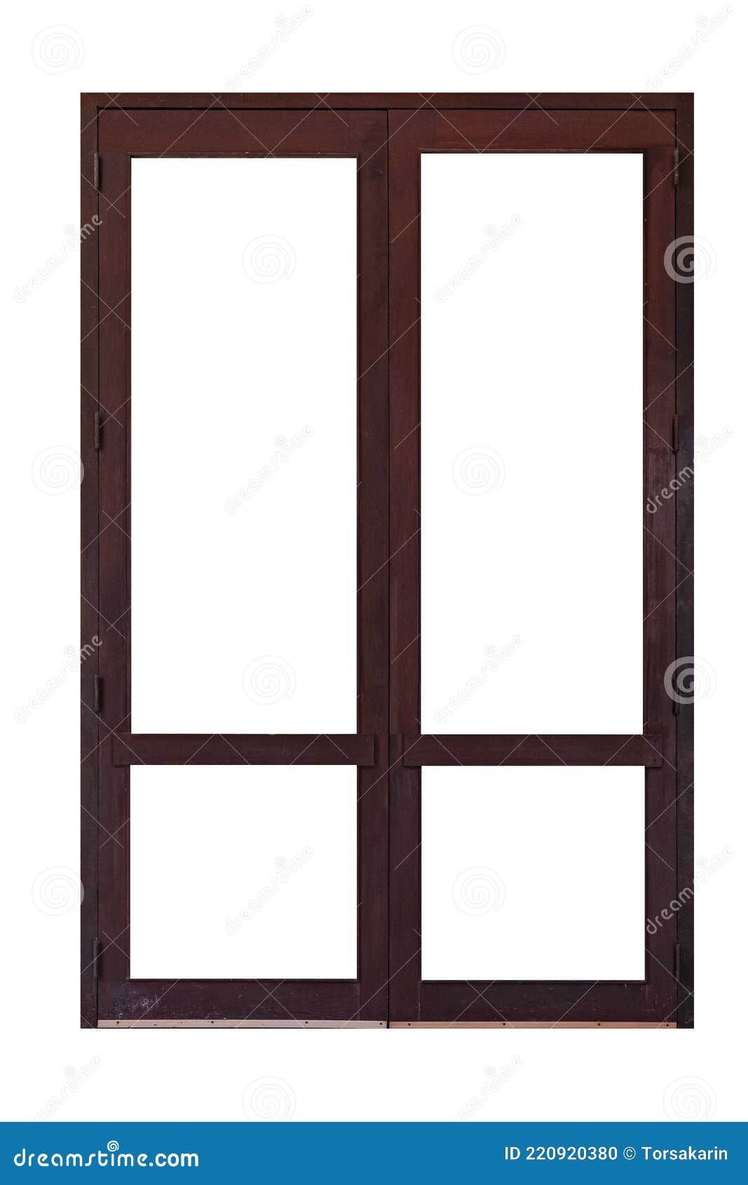 Large Entrance Door Brown Solid Wood Isolated on a White Background ...