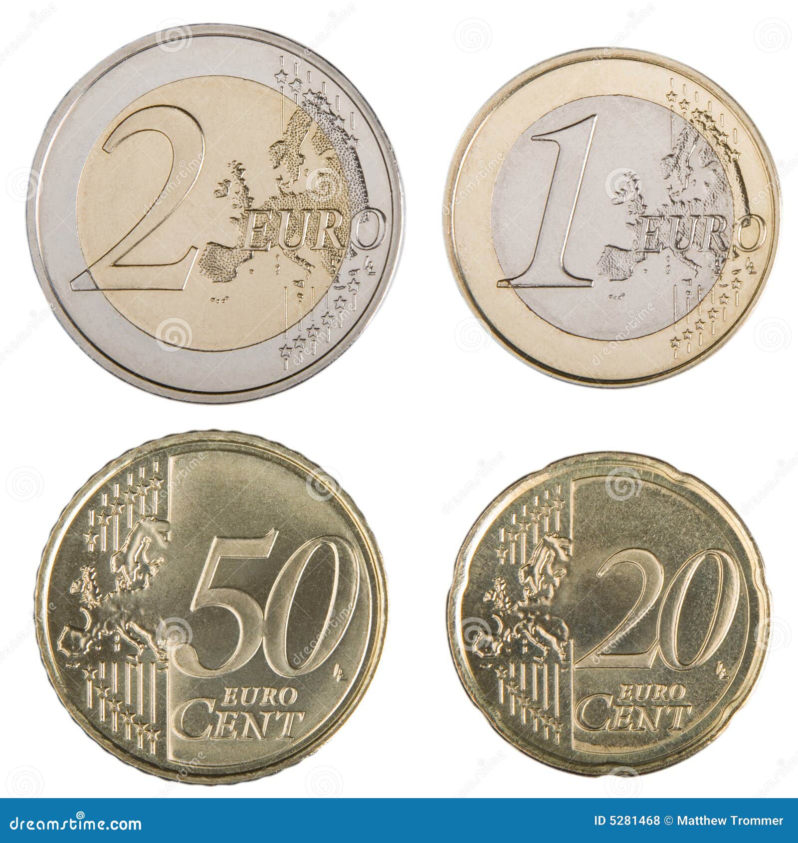 Large Euro Coins stock photo. Image of close, commerce - 5281468