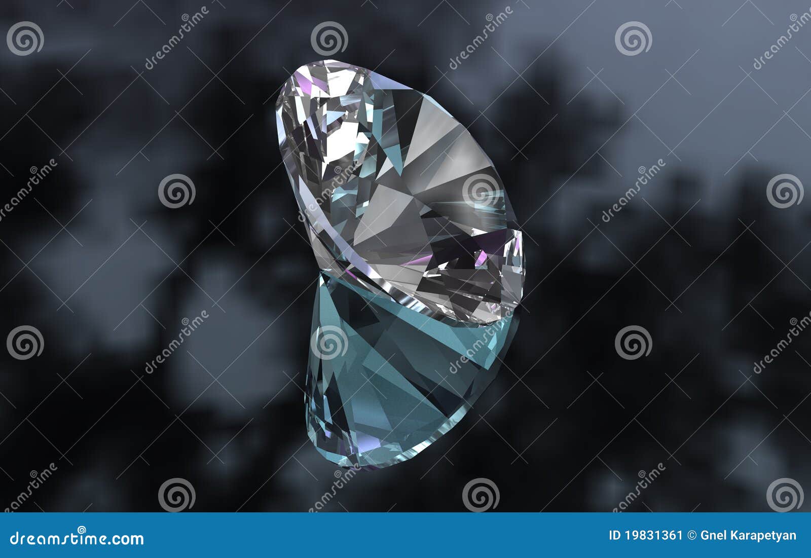 Large Euro Cut Round Diamond on Glossy Surface Stock Illustration ...